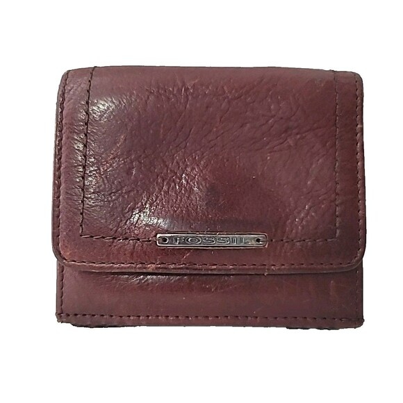 Fossil | Bags | Vintage Fossil Genuine Leather Change Purse Id Credit ...